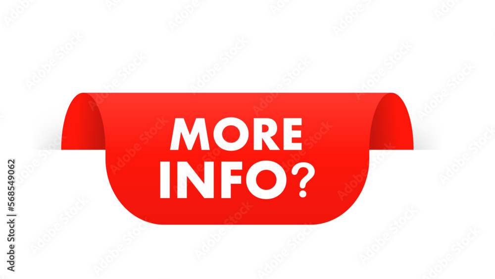 Red banner more info. Thumbs up. Label or speech bubble for apps ...