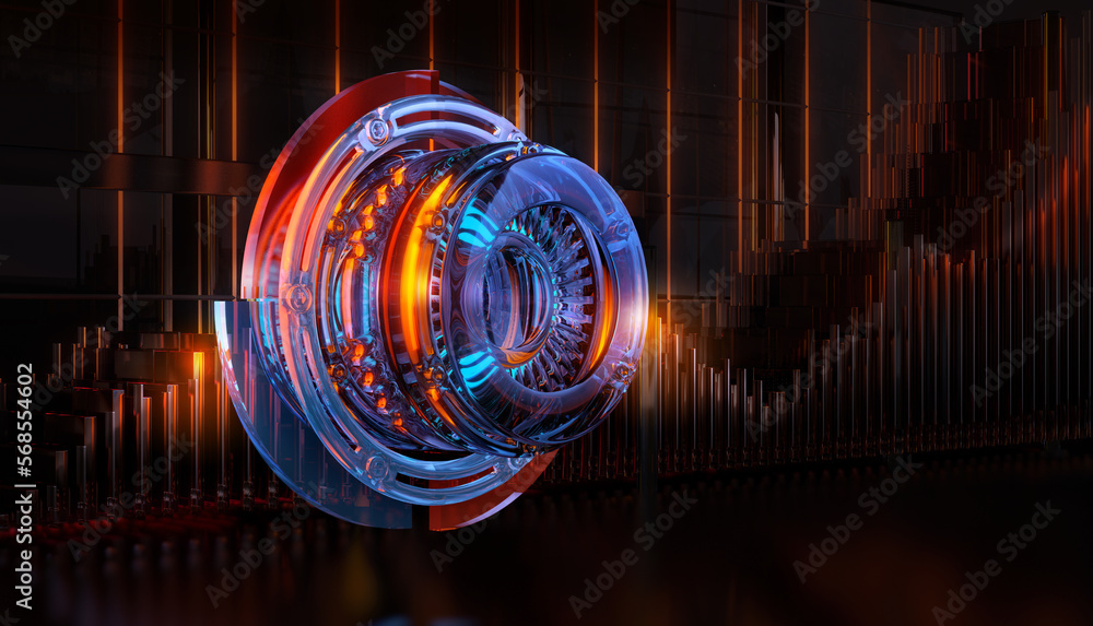 Abstract big data background. Data science technology, information ...