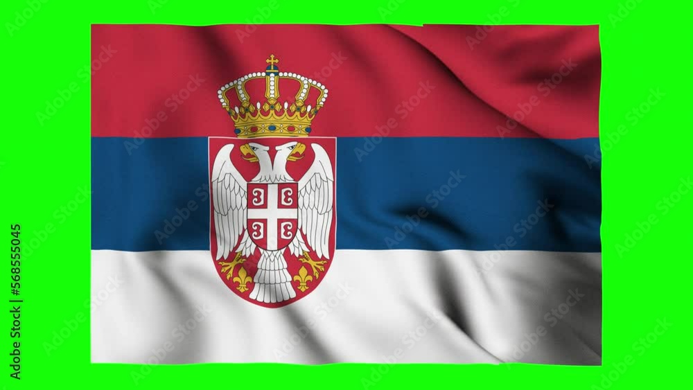 Vidéo Stock Flag of Serbia waving isolated by the alpha channel ...