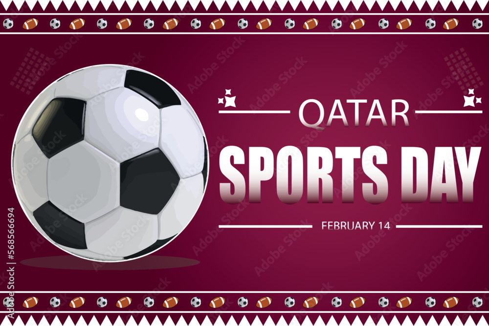 Vector Illustration for National Sports Day Qatar. National Sports Day ...