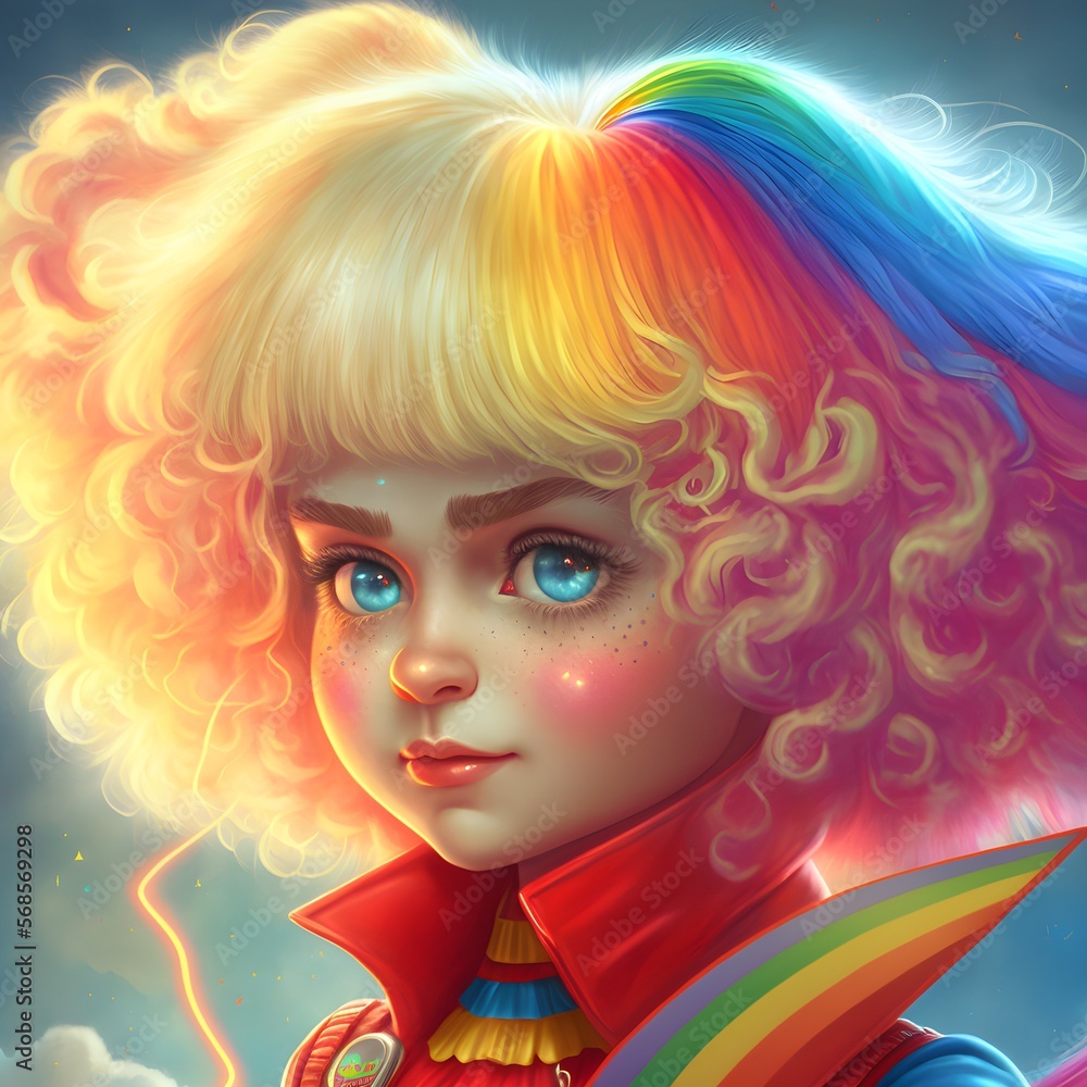 rainbow brite hyper realistic detailed scene Stock Illustration | Adobe ...