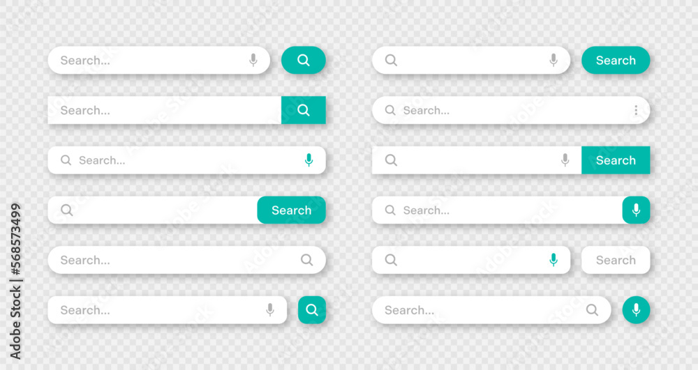 Various search bar templates. Internet browser engine with search box ...