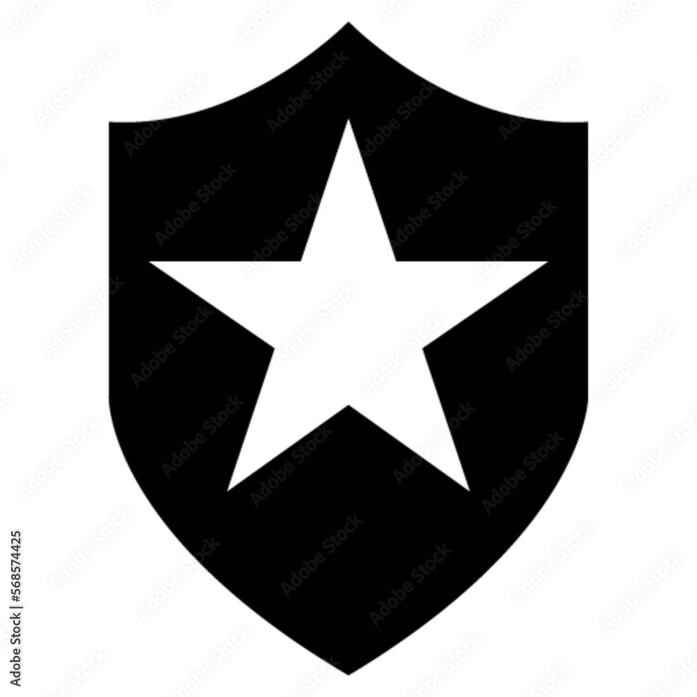 star shield vector, icon, symbol, logo, clipart, isolated. vector ...