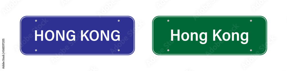 Hong Kong road sign. Welcome to Hong Kong, China. Hong Kong city ...