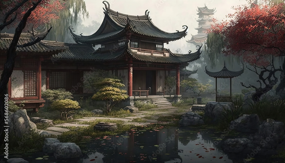 Chinese Country Garden. China. Asia. Tradicional. Architecture ...