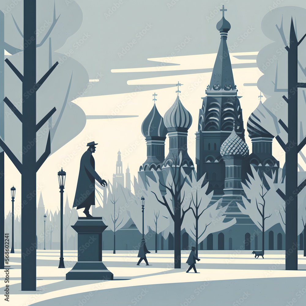 Illustration of Moscow, Russia. Soviet Constructivism, Contemporary ...