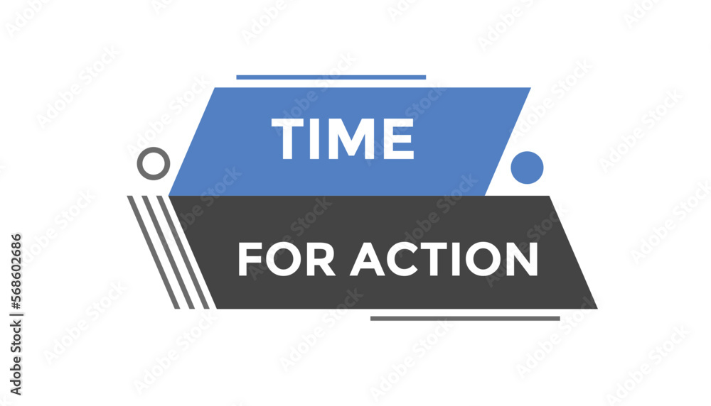 Time for action button web banner templates. Vector Illustration Stock ...