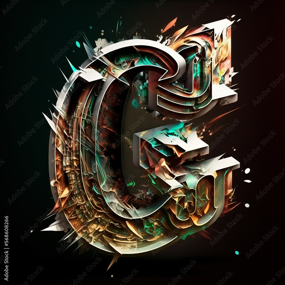 Letter "C" in the style of Graffiti, made with Generative AI Stock ...