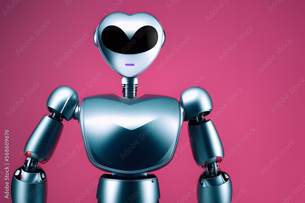 Heart-shaped robot represents a new form of love, dreamy and futuristic ...