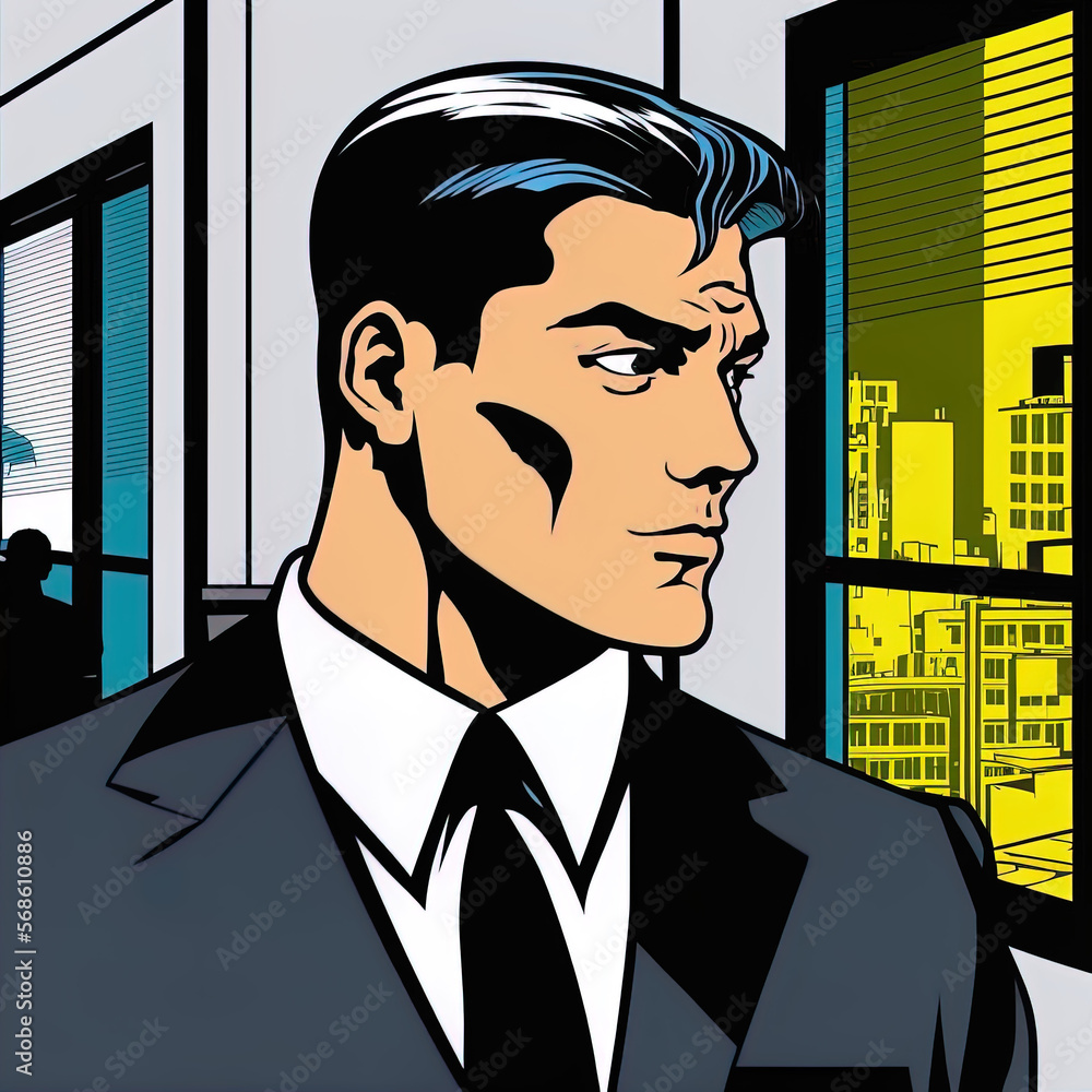 Retro Pop Art Comic Strip Character Portrait Stock Illustration | Adobe ...