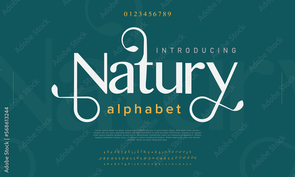 Natural abstract Fashion font alphabet. Minimal modern urban fonts for ...