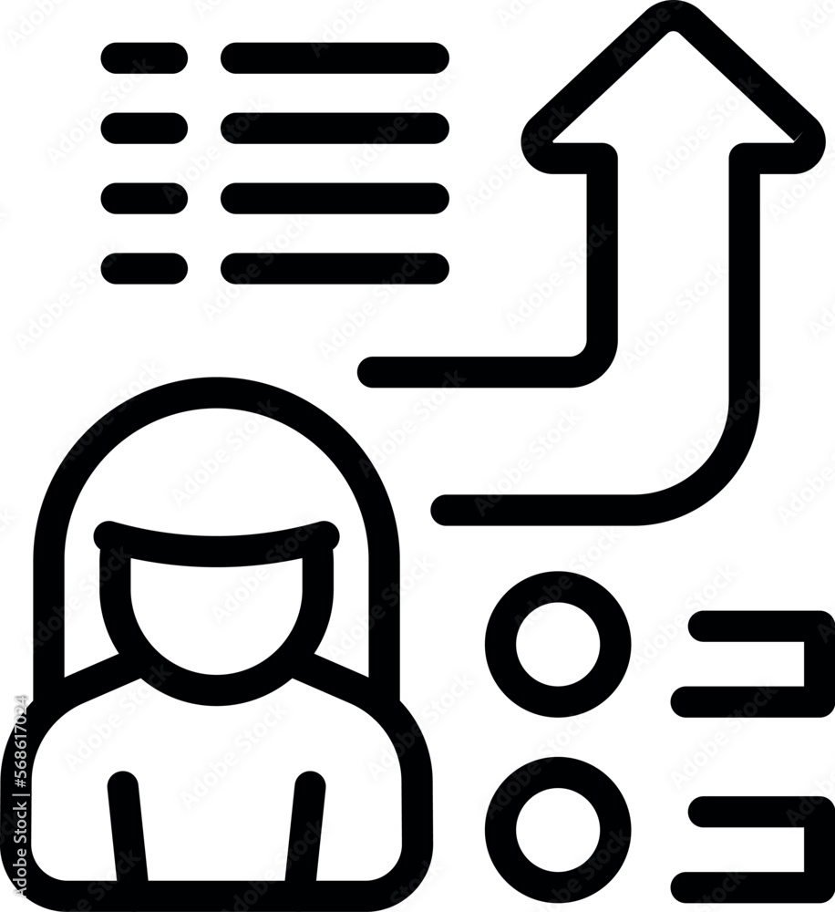Data growth icon outline vector. Chart trend. Human team Stock Vector ...