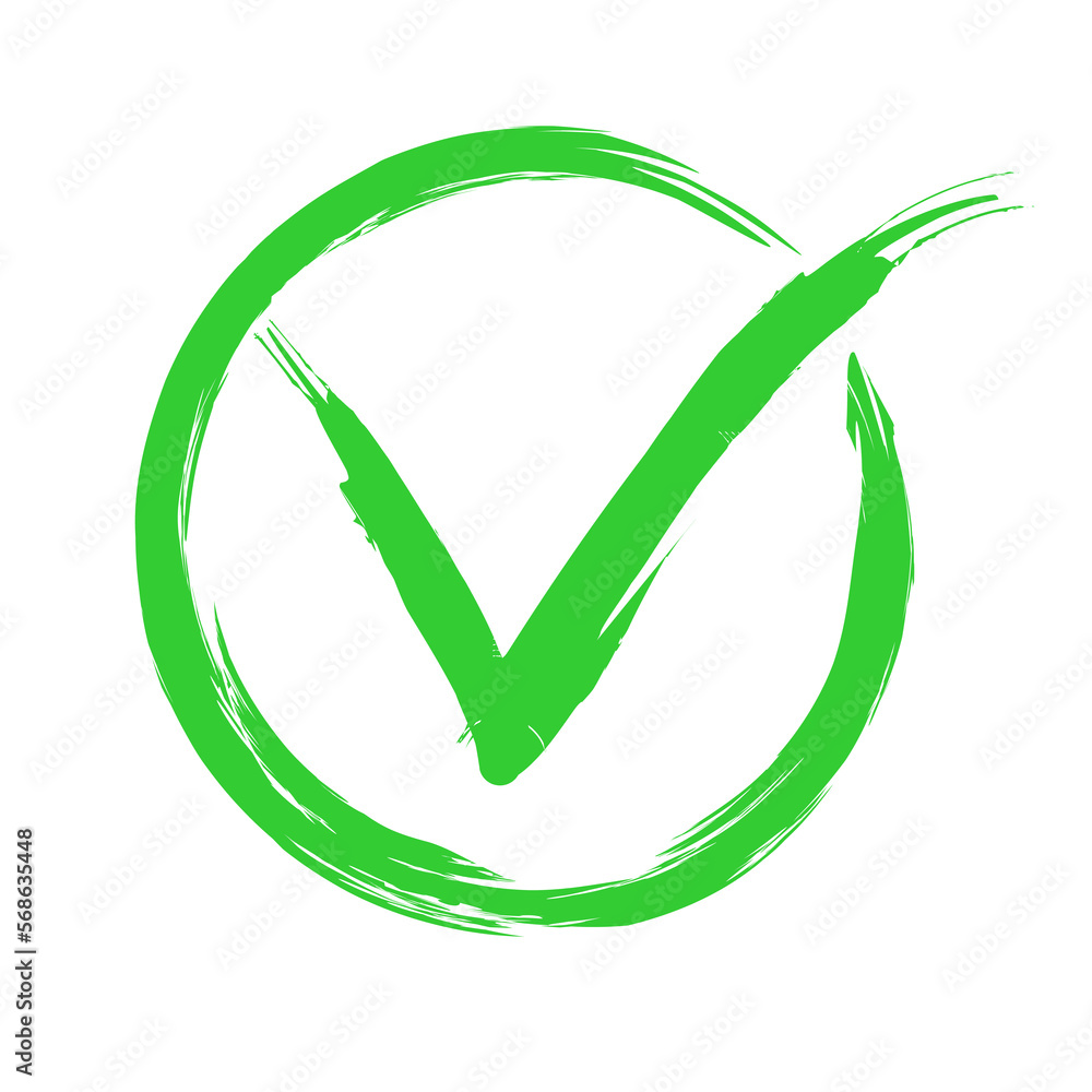 Green Check Mark Icon Symbol Logo In A Circle Tick Symbol Green Vector Design Stock Vector