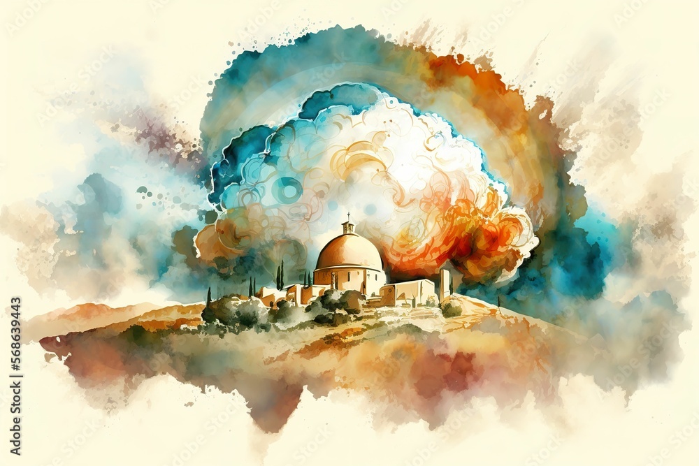 Heaven god Holy Church bethlehem illustration landscape art pathway ...