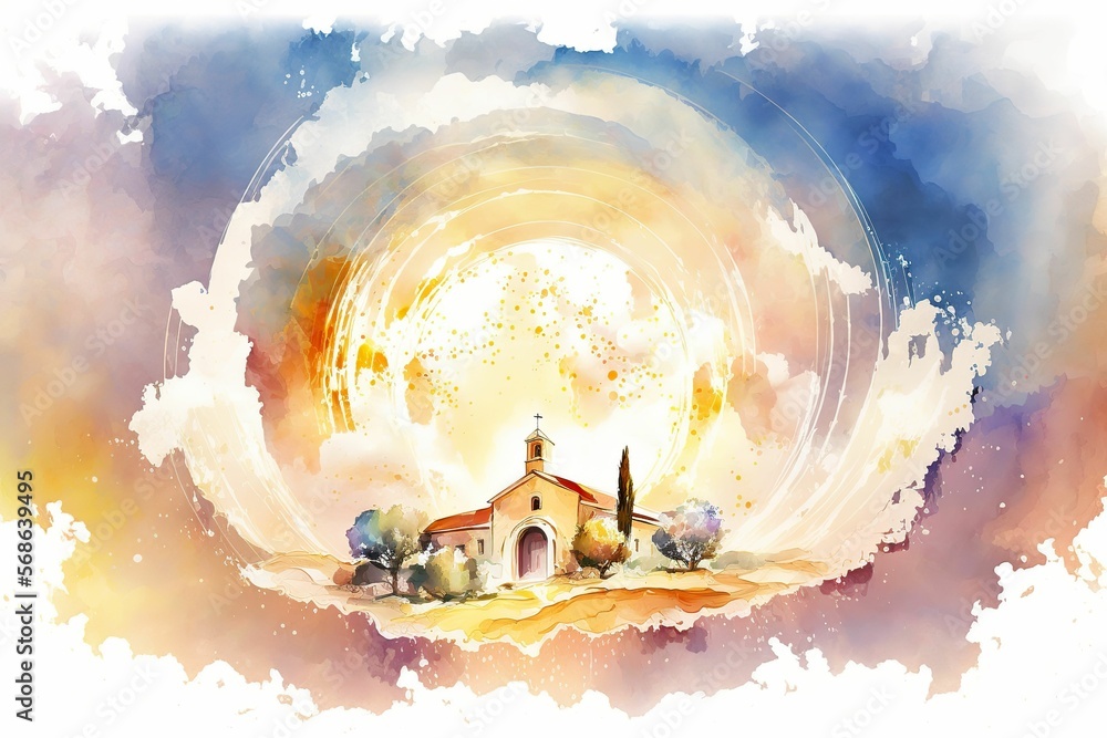 Heaven god Holy Church bethlehem illustration landscape art pathway ...