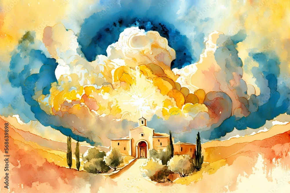 Heaven god Holy Church bethlehem illustration landscape art pathway ...