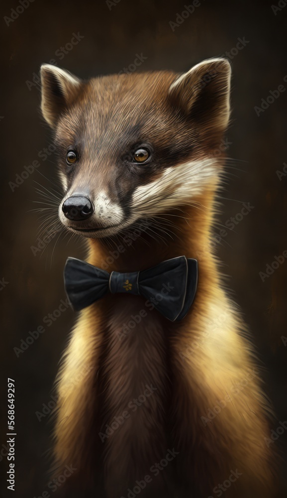 Stylish Humanoid Gentleman Animal in a Formal Well-Made Bow Tie at a ...
