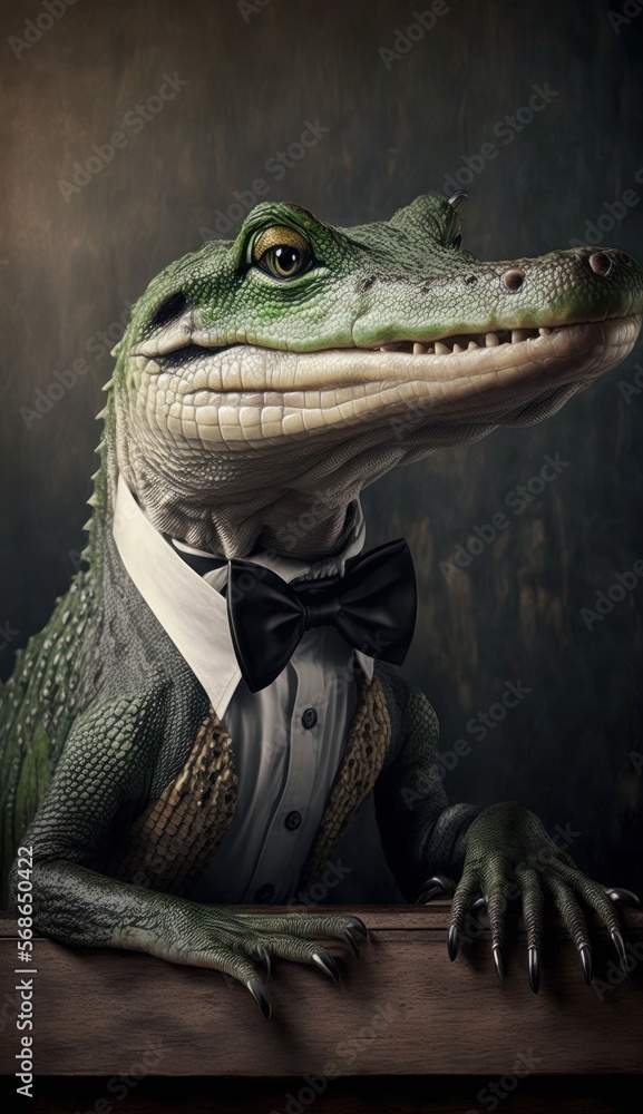 Stylish Humanoid Gentleman Animal in a Formal Well-Made Bow Tie at a ...