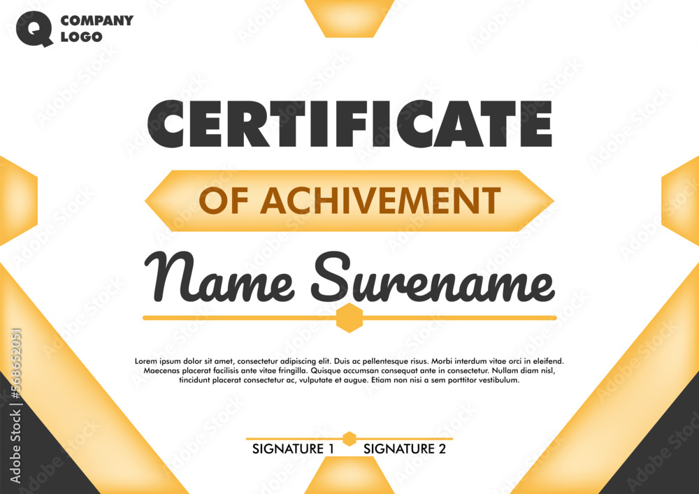 simple certificate template vector design Stock Vector | Adobe Stock