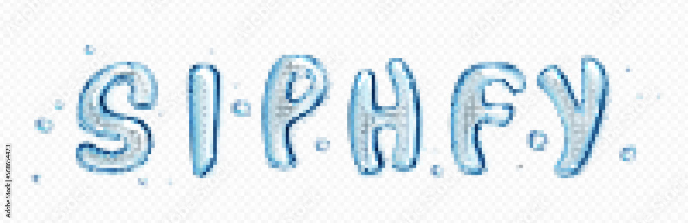 Water type font, liquid letters set. Pure aqua splashes in shape of ...