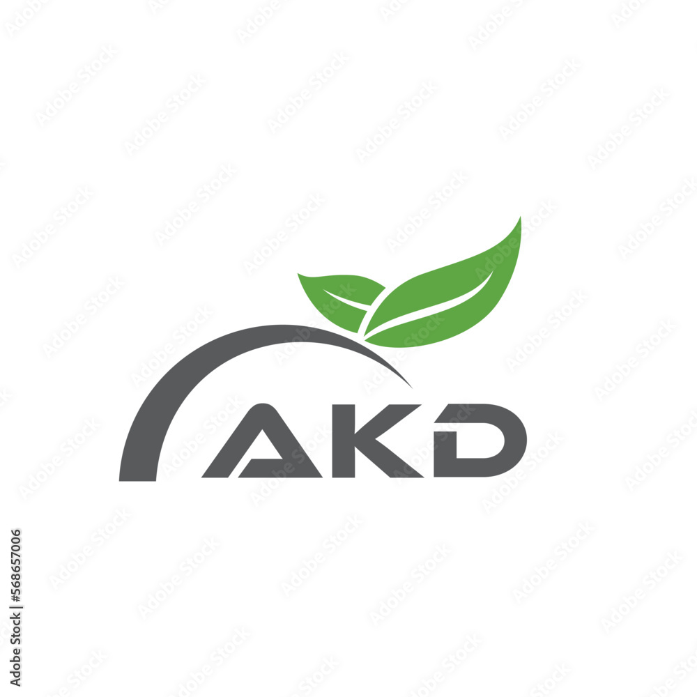 AKD letter nature logo design on white background. AKD creative ...