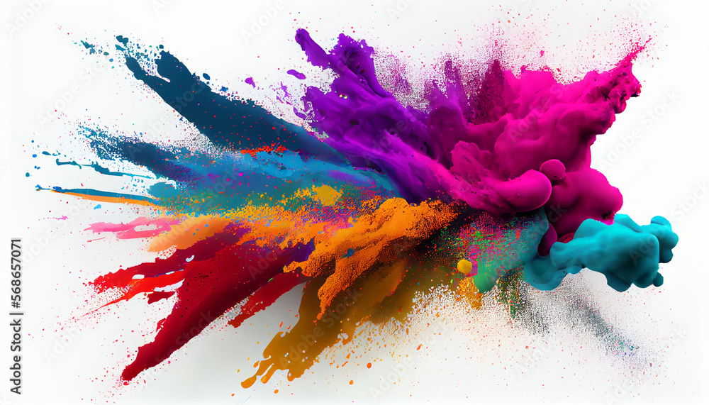 colorful explosion on white background, generative AI. Stock ...