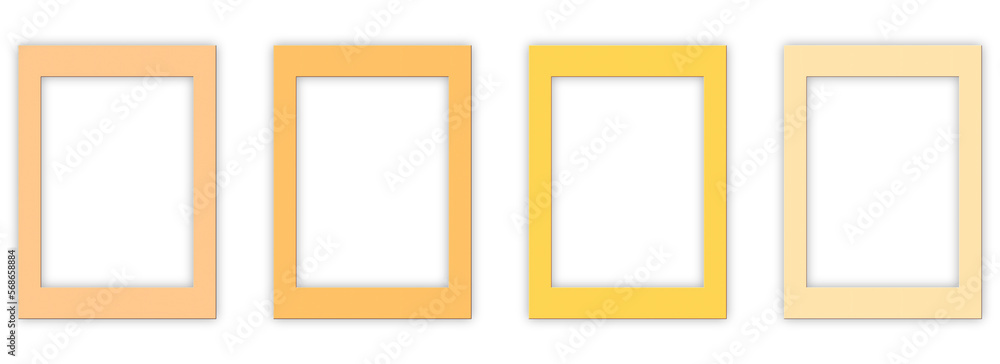 Isolated light wood picture frame set. 3:4 aspect ratio. 3D rendering ...