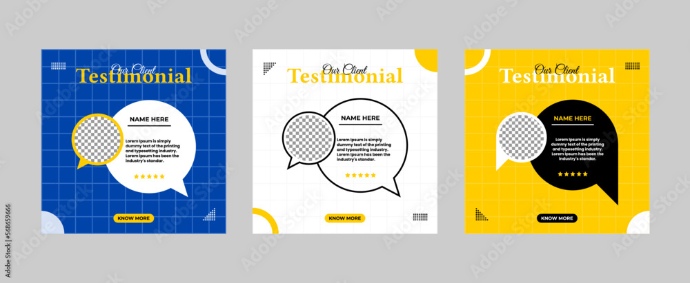 Client or customer testimonials social media post chat illustration ...