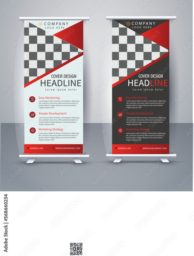 card template, Grid Minimal roll up banner Design For Business Stock ...