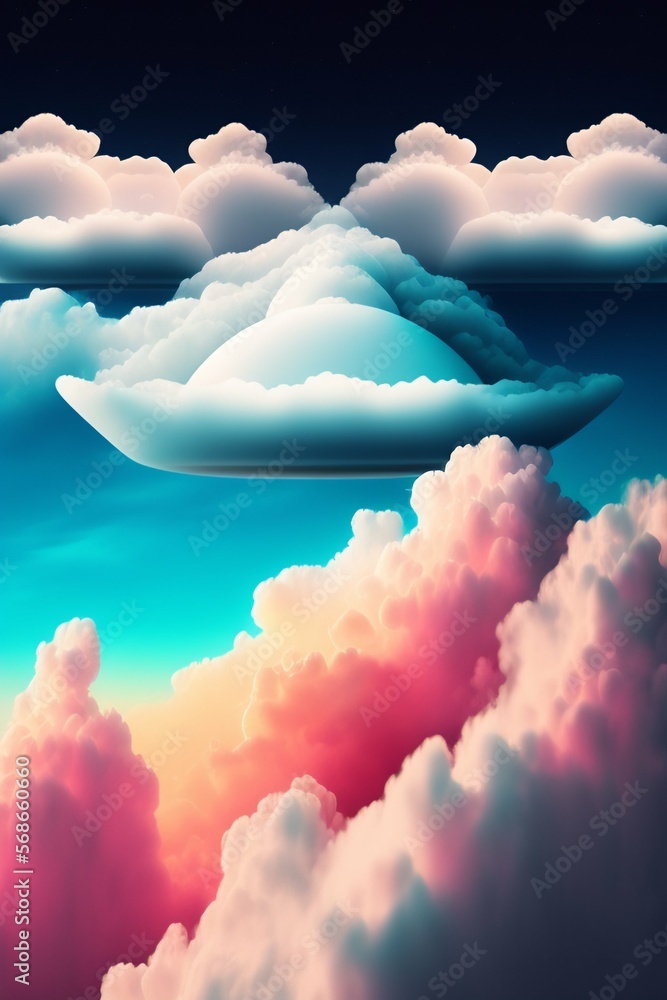 Album cover art of clouds that are shaped as Broken Hearts ilustração ...