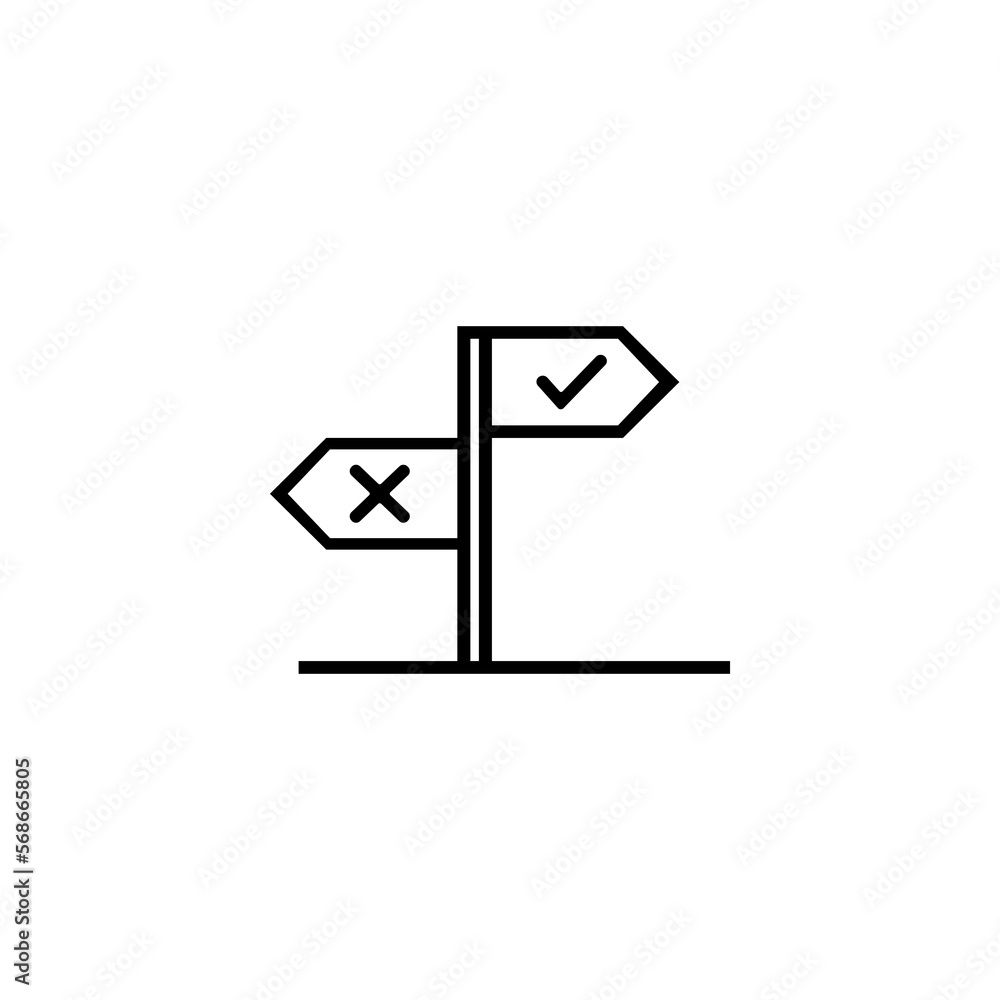 true or false vector or true or false direction illustration on white ...