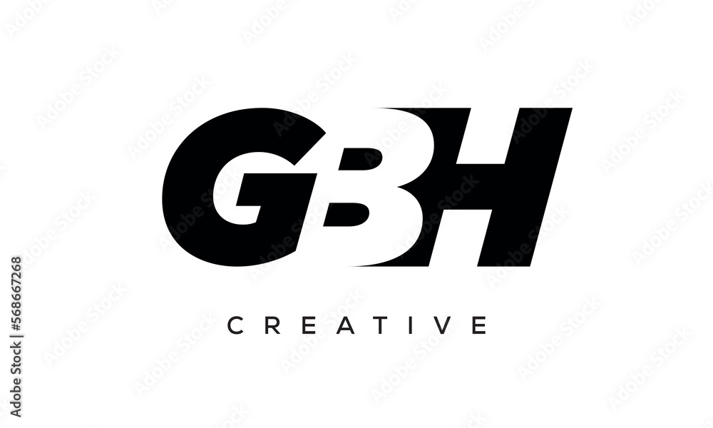 GBH letters negative space logo design. creative typography monogram ...