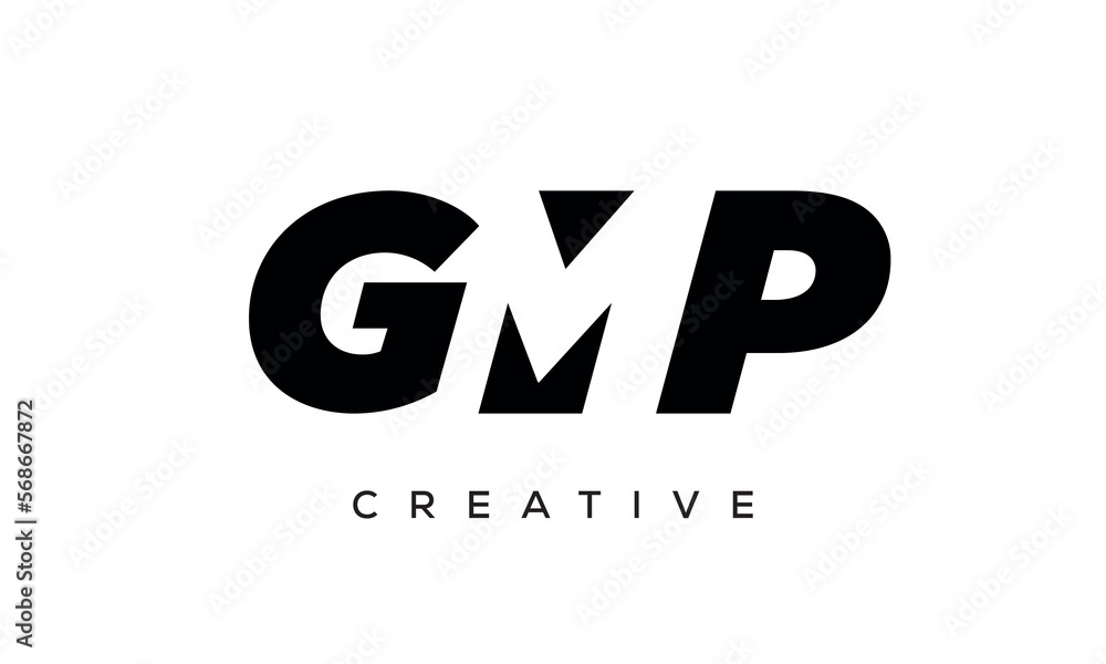 GMP letters negative space logo design. creative typography monogram ...