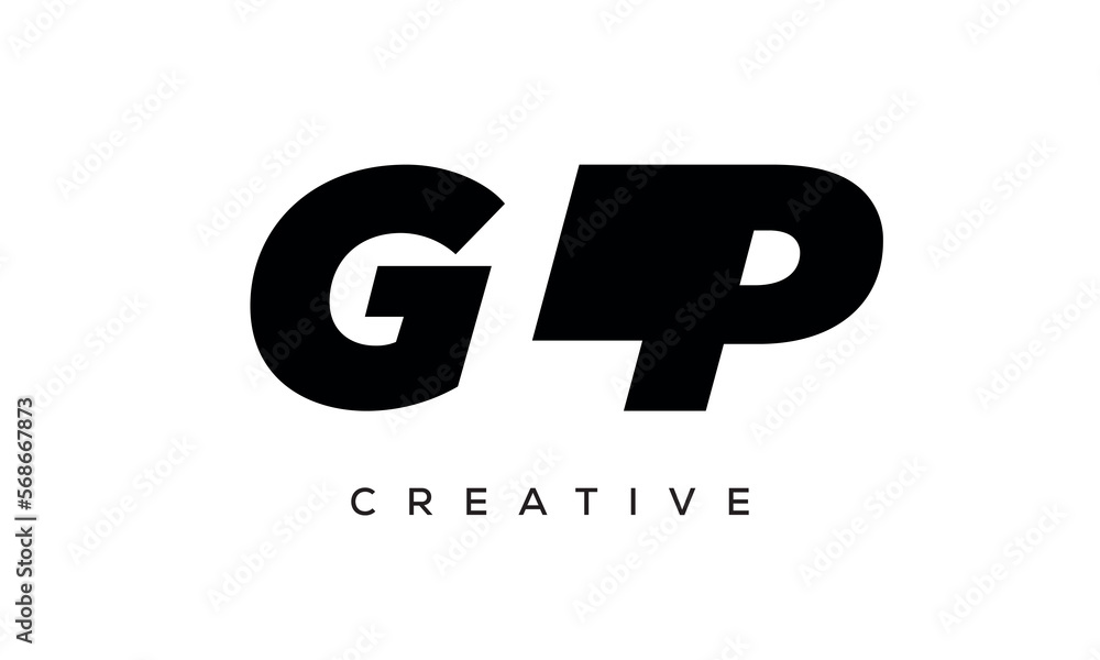 GLP letters negative space logo design. creative typography monogram ...