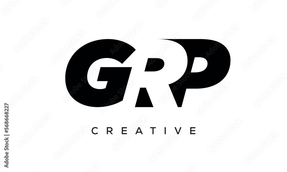 GRP letters negative space logo design. creative typography monogram ...