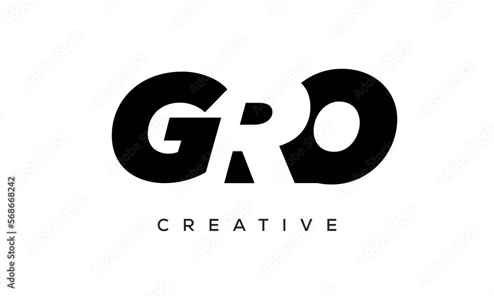 GRO letters negative space logo design. creative typography monogram ...