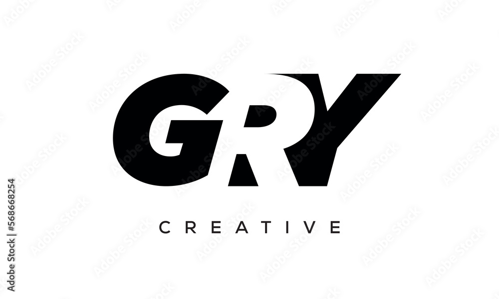 Vetor de GRY letters negative space logo design. creative typography ...