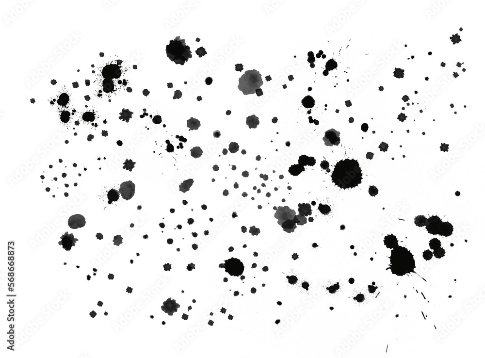 Ink Splatter Black PNG Watercolor Splash Texture Background Stock ...