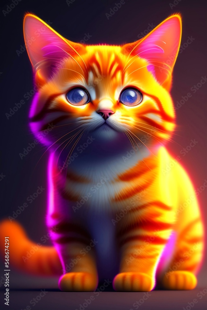 cat - generative AI, Background Concept artwork digital art ...