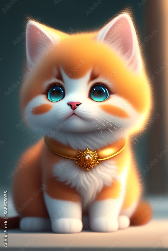 cat - generative AI, Background Concept artwork digital art ...