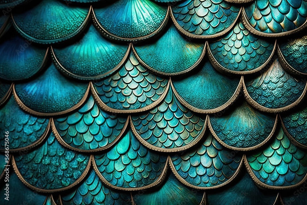 Dragon scales background - turquoise shining shells . Simple background ...
