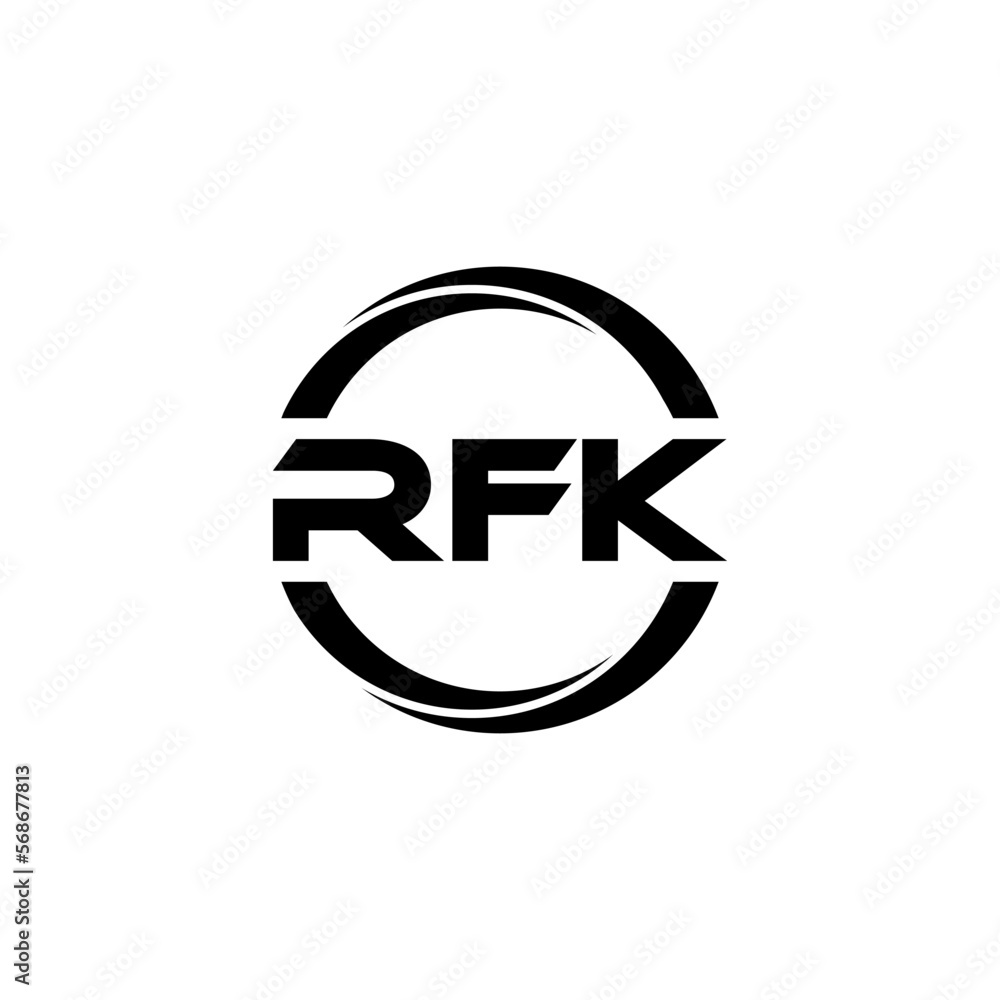 Vecteur Stock RFK letter logo design with white background in ...