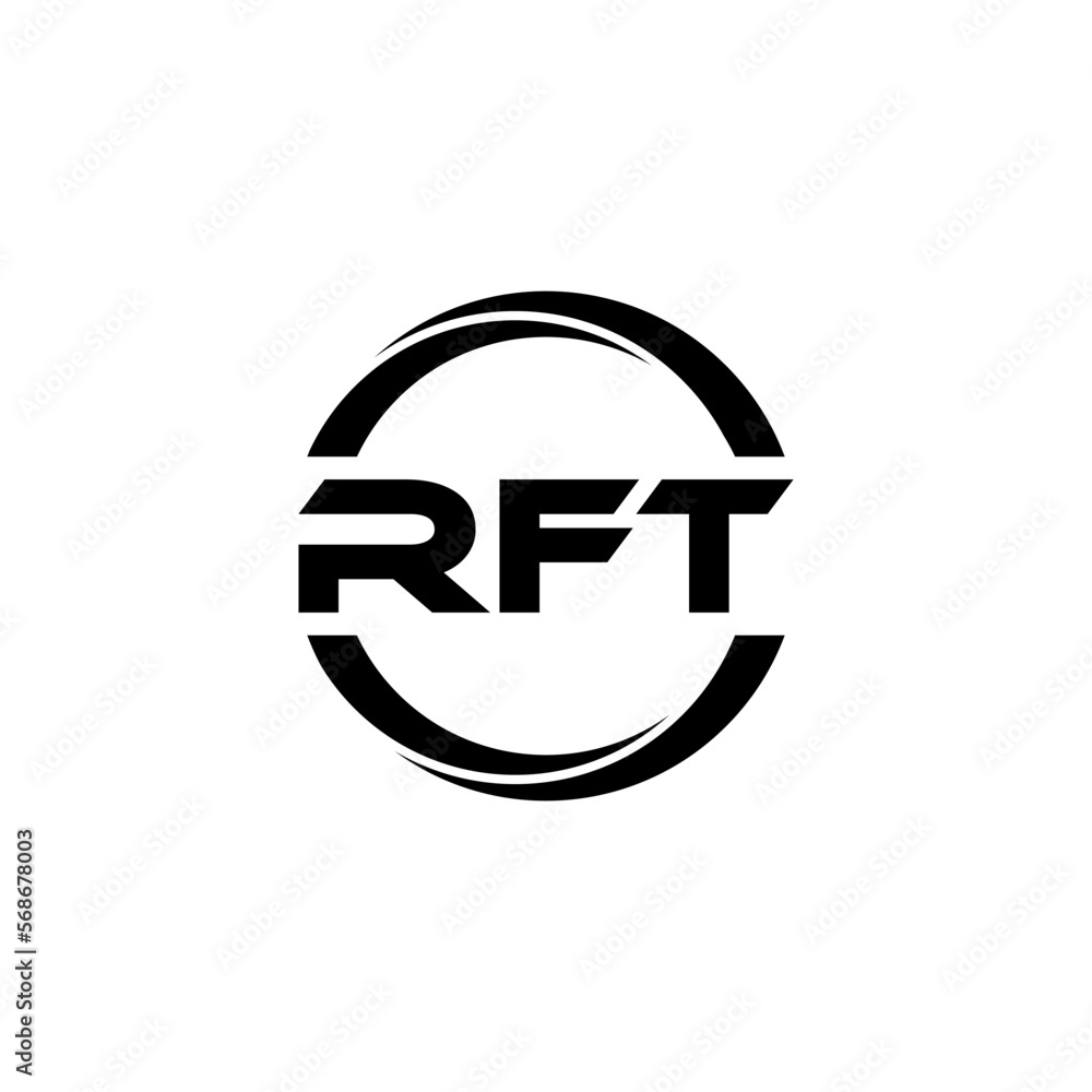 RFT letter logo design with white background in illustrator, cube logo ...