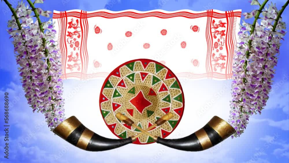 Rongali Bohag Bihu Elements Background Animation Stock Video | Adobe Stock