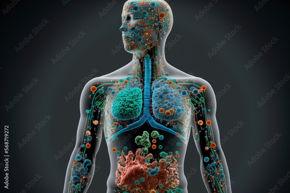 3d illustration of the human microbiome Stock Illustration | Adobe Stock