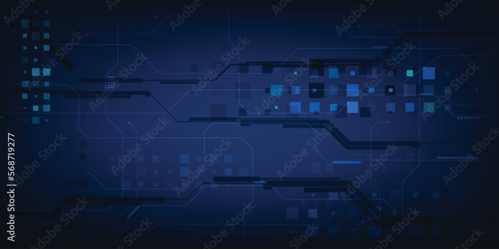 Vector illustrations of futuristic blue hi-tech element with grid line ...
