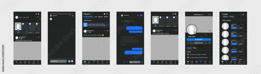 Facebook Social Media Vector Mockup. Social media Facebook post and ...