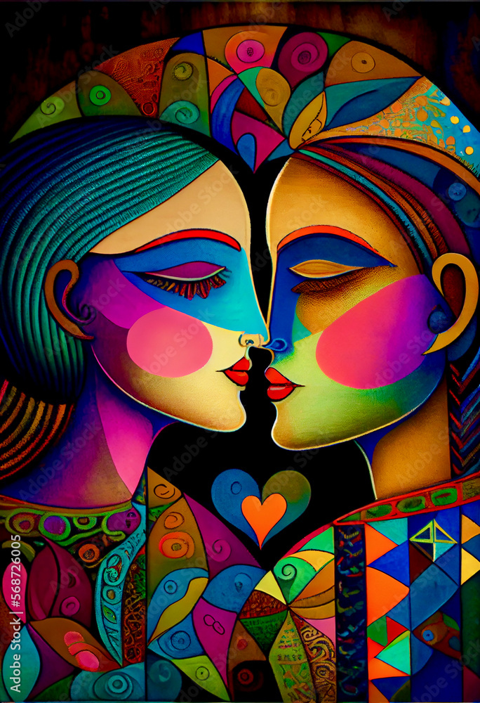 Generative AI abstract render of a love themed illustration Stock ...