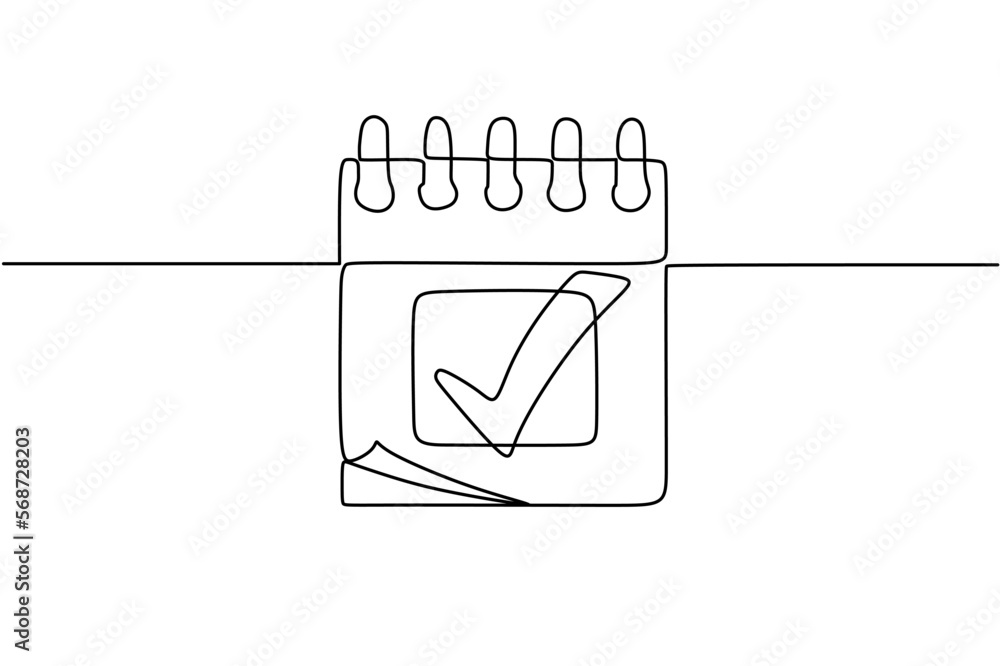calendar continuous line drawing. One line art of calendar, memorable ...