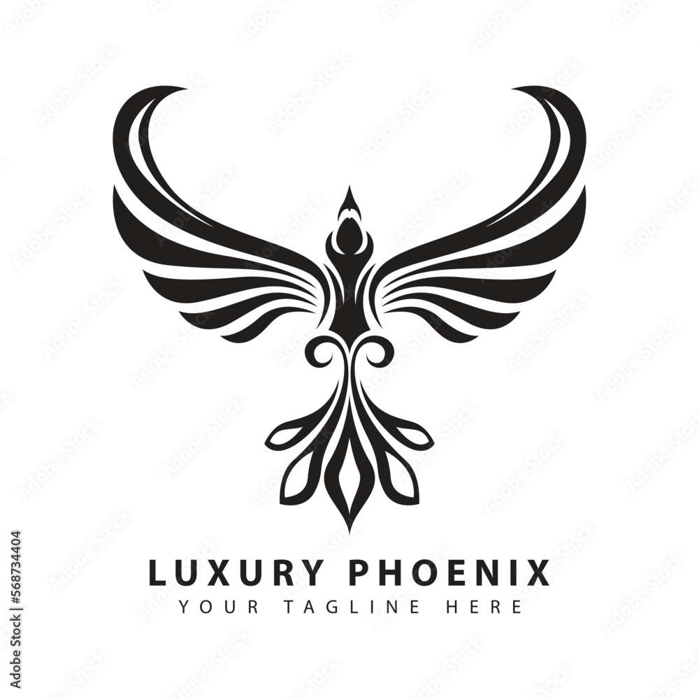 Fire bird vector icon. Phoenix symbol, logo design element. Editable ...